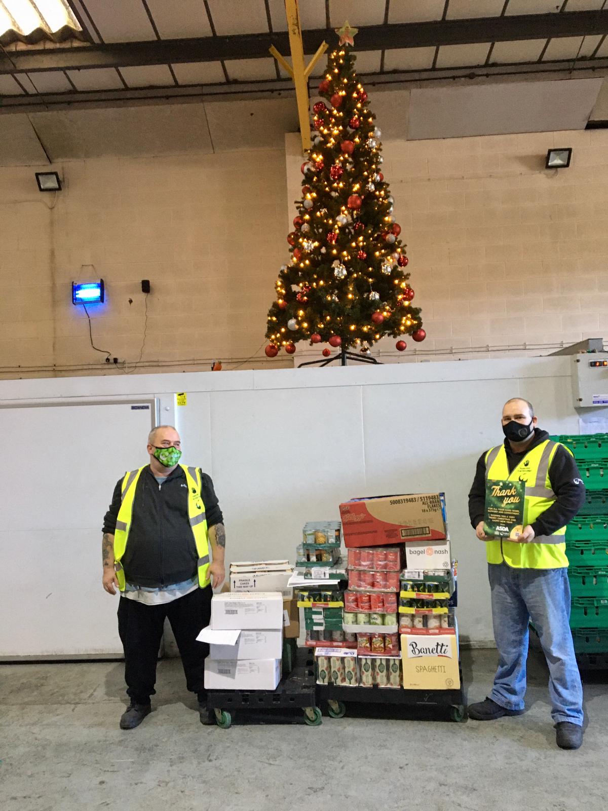 Asda delivers festive hampers to FareShare and Trussell Trust volunteers, thanking them for ...